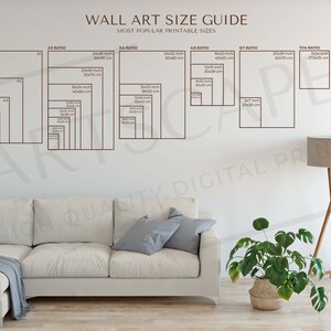 Wall Art Size Guide Frame Sizing Mockup Poster Size Portrait Landscape ...