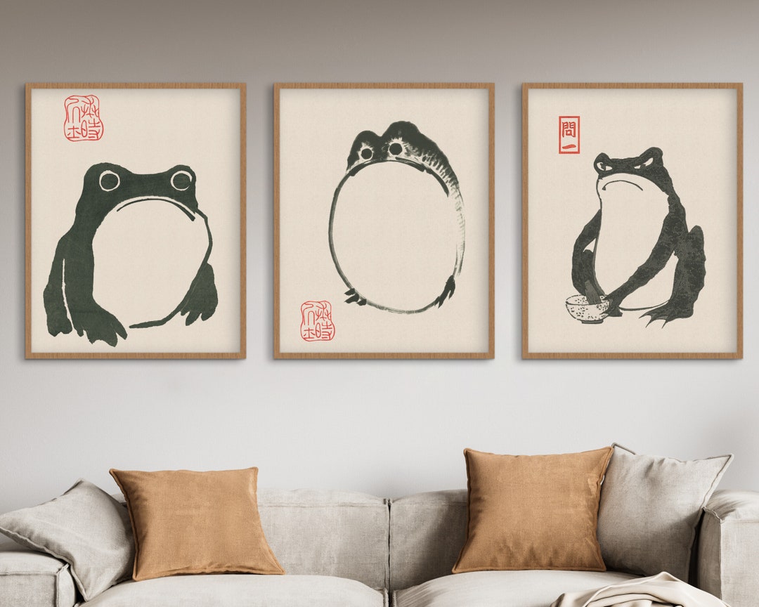 Set of 3 Japanese Frog Prints Japanese Arts Matsumoto Hoji Matsumoto ...