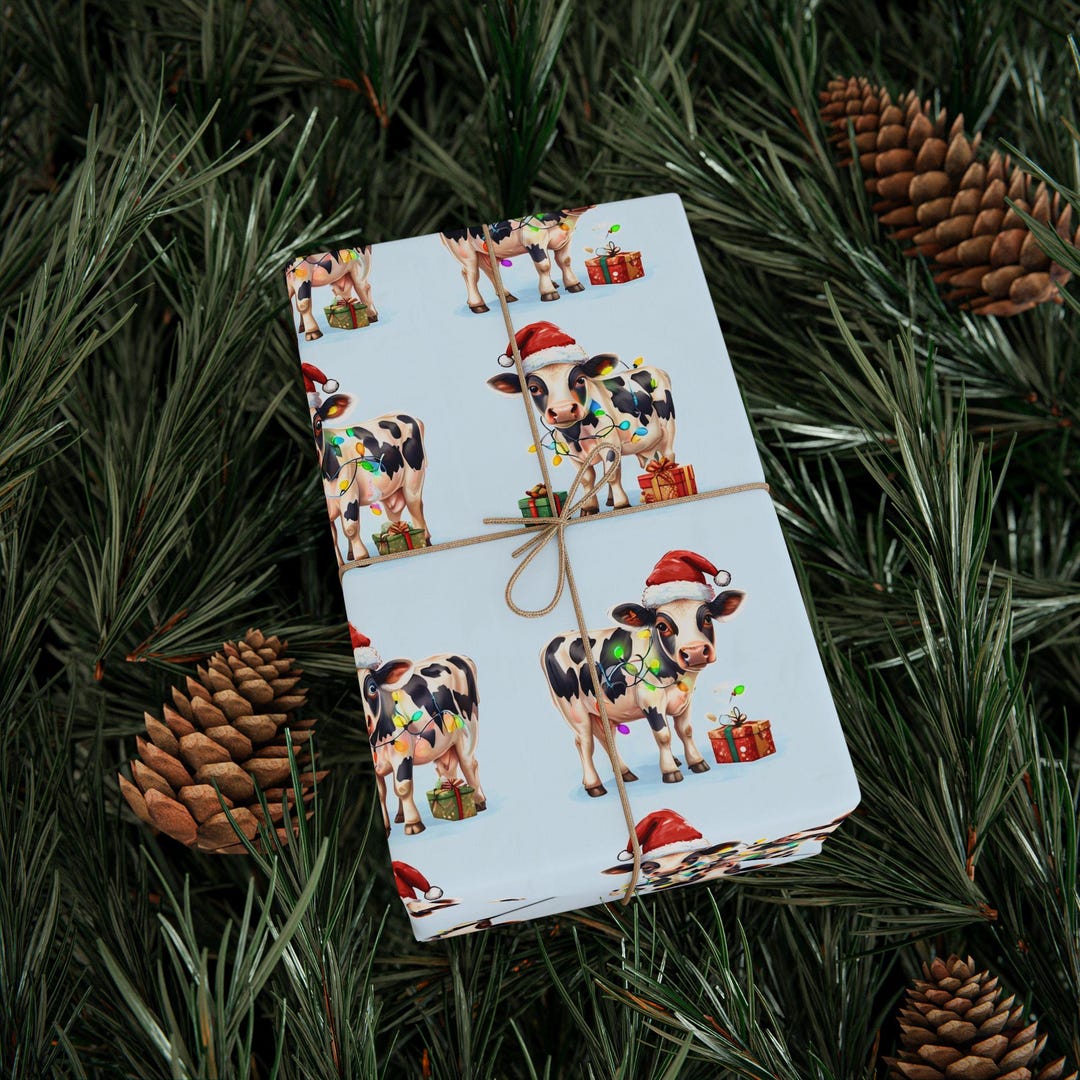 Christmas Cow Wrapping Paper, Christmas, Cows, Cow, Gift Wrapping ...