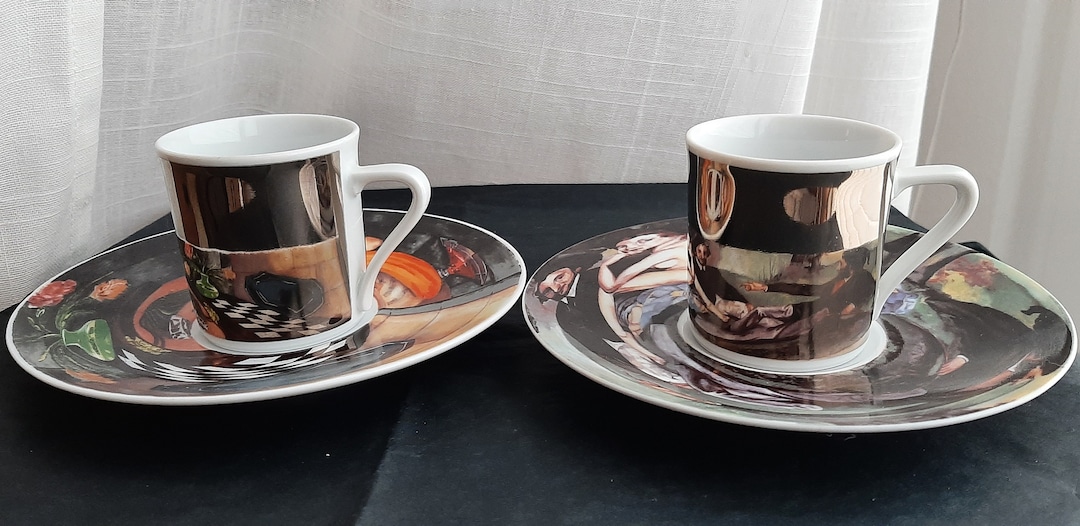 2 Espresso Mirror Cups Pylones Paris - Etsy