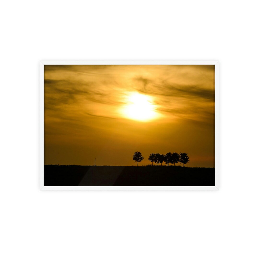 Trees in Silhouette Sunset - Posters With Wooden Frame - Etsy