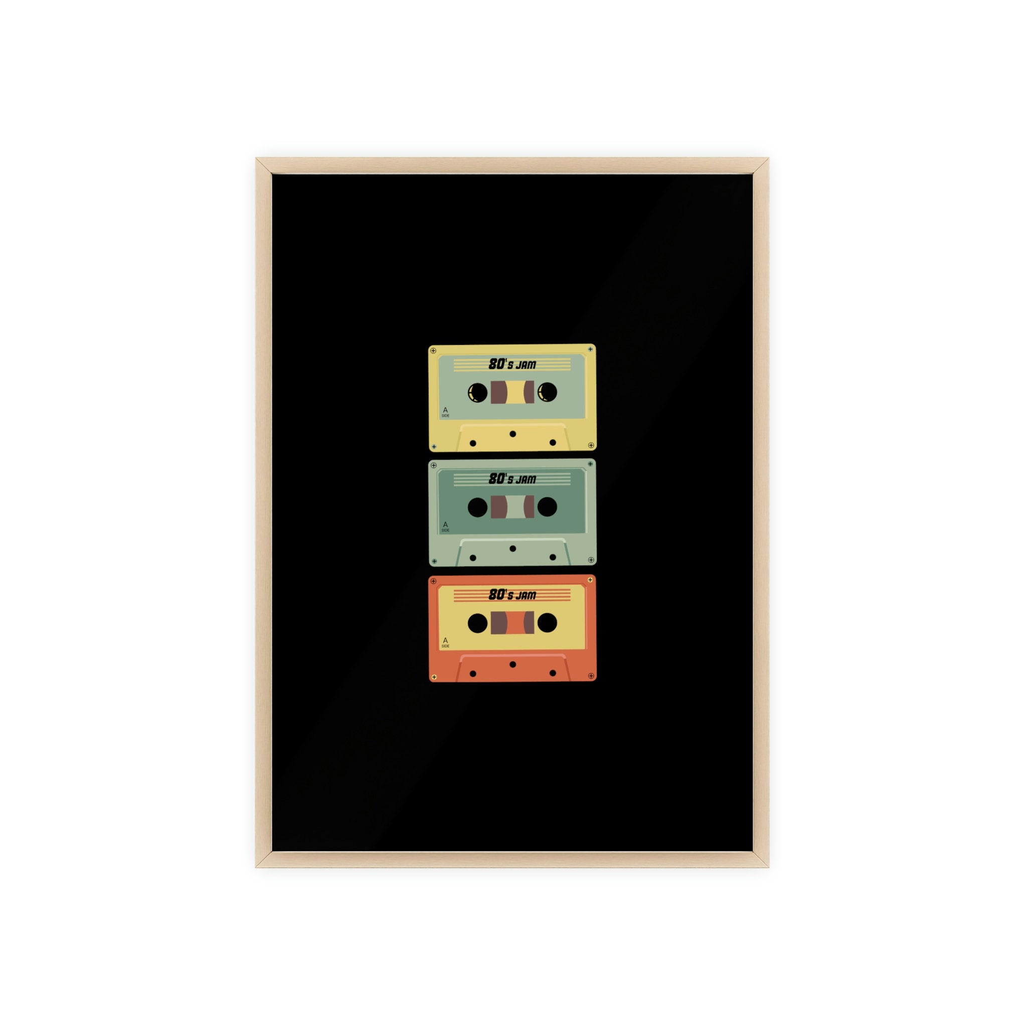 Old School Retro Cassette Posters With Wooden Frame - Etsy