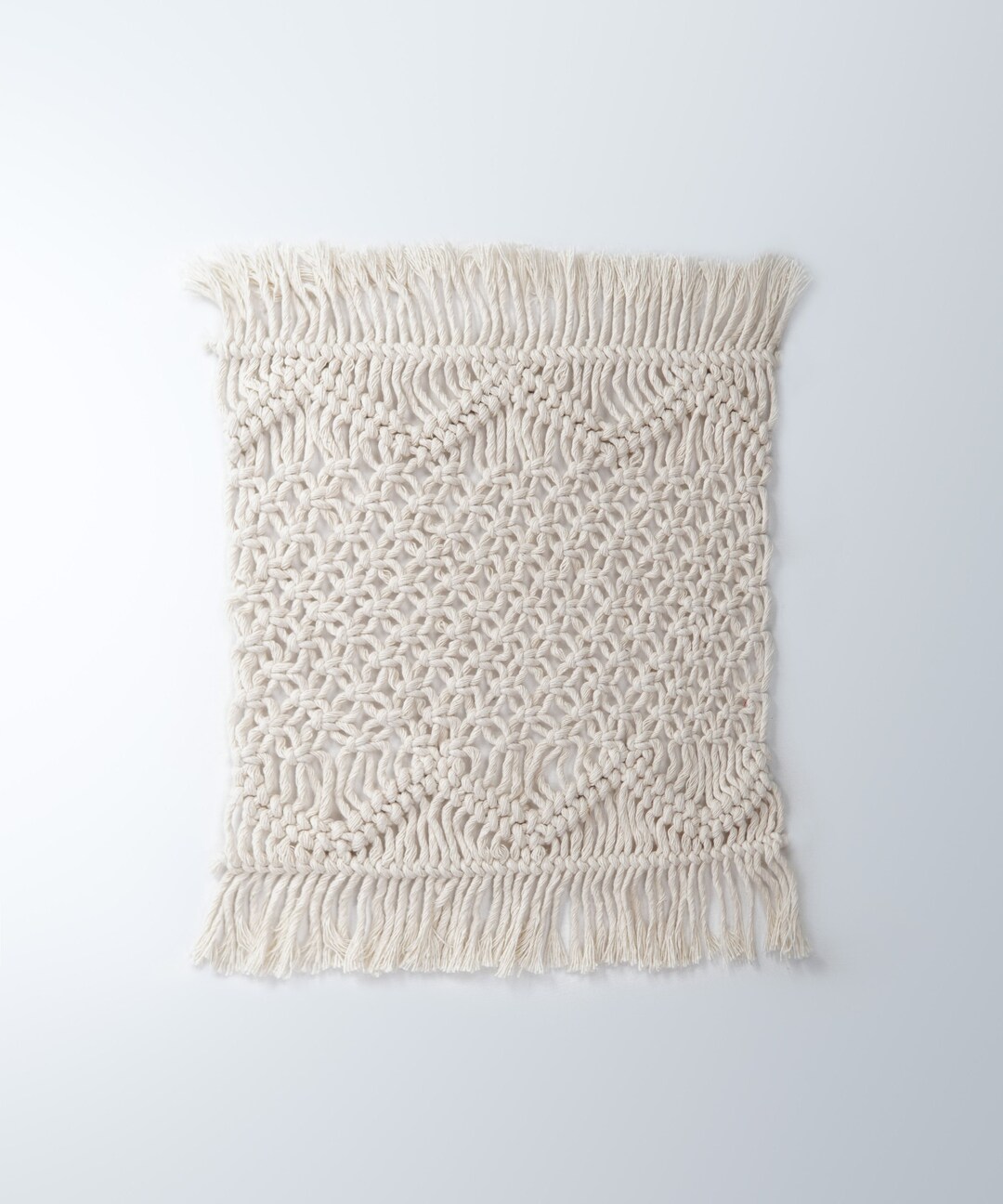 Macrame Knitted Placemat, Cream Tasseled Placemat, Boho Table Decor for ...