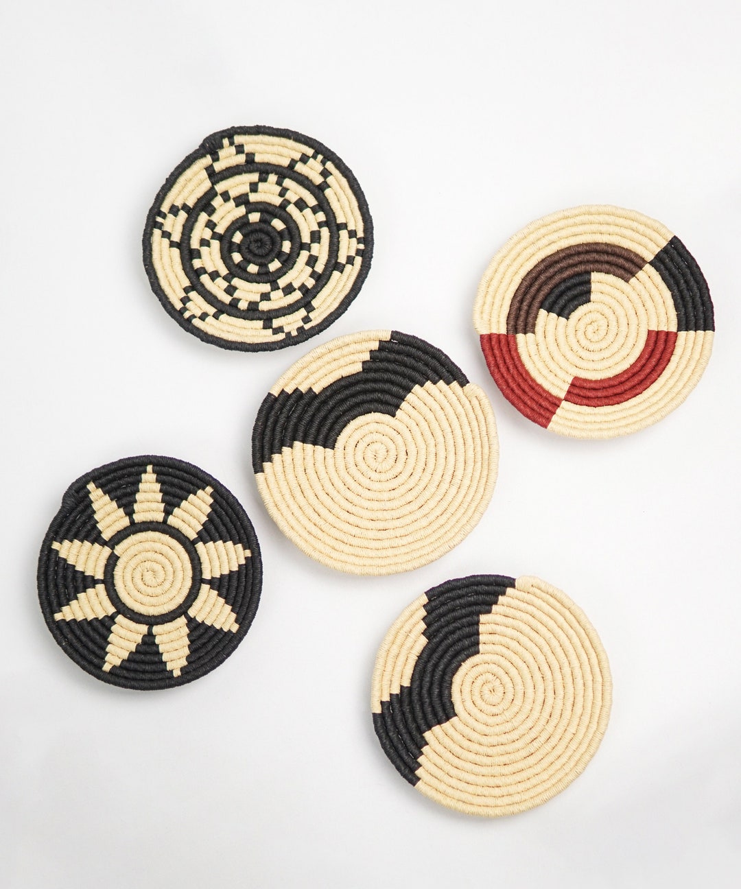 Set of 5 African Wall Plates, Boho Wall Art Decor, Decorative Plates ...