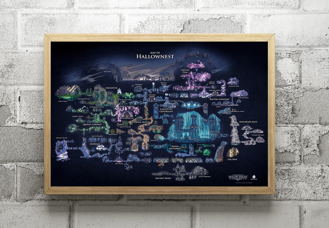 Hollow Knight Map Poster High Quality Print Wall Art Gifts for Him/her ...