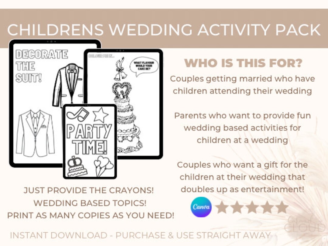 Childrens Activity Pack WEDDING EDITION - Etsy