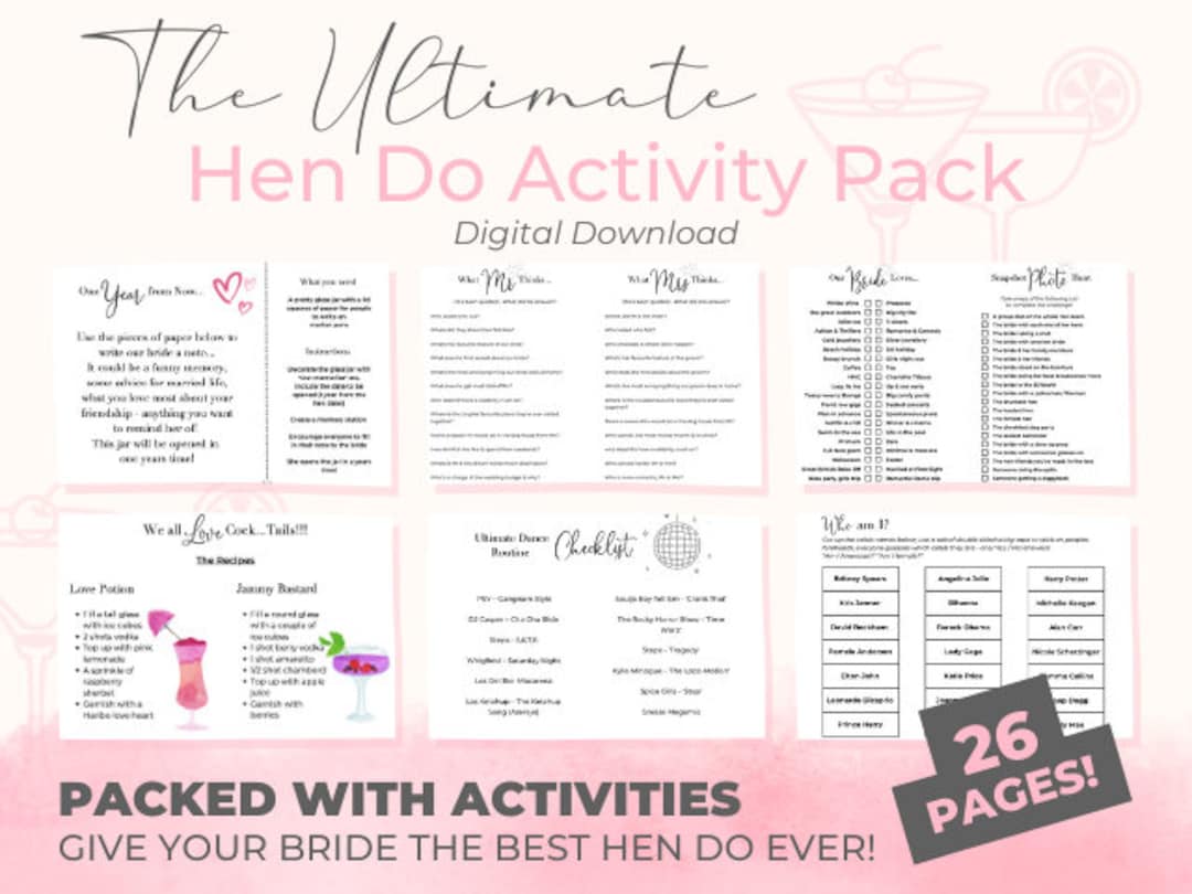 Hen Party Activity Pack - Etsy