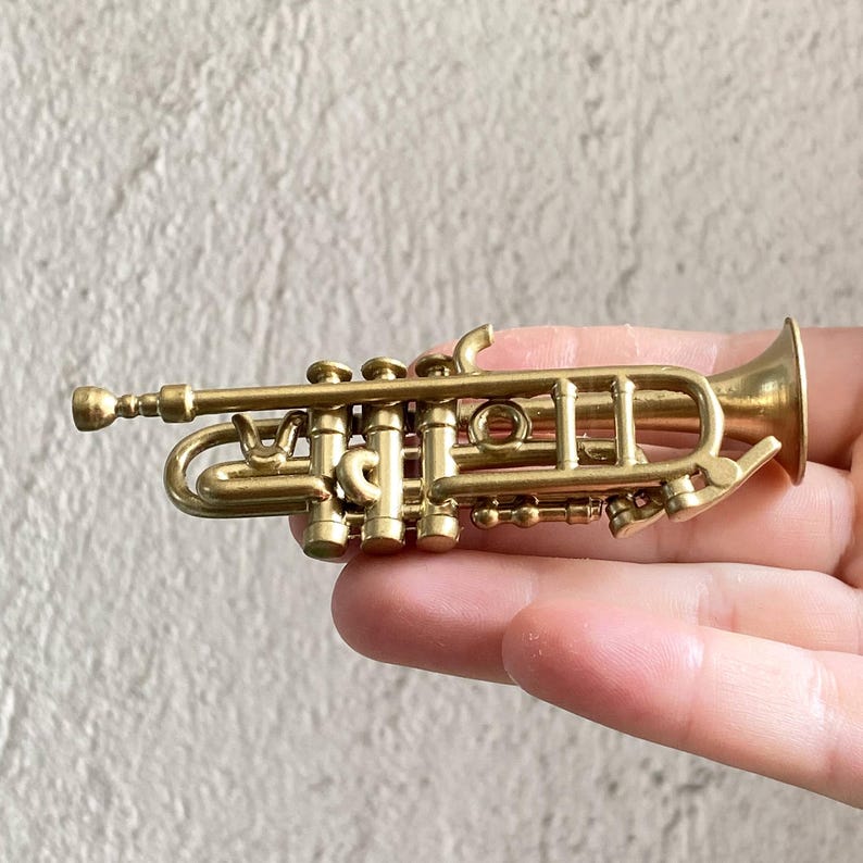 Dollhouse Miniature Trumpet, Musical Instrument, Custom Scale 3D ...