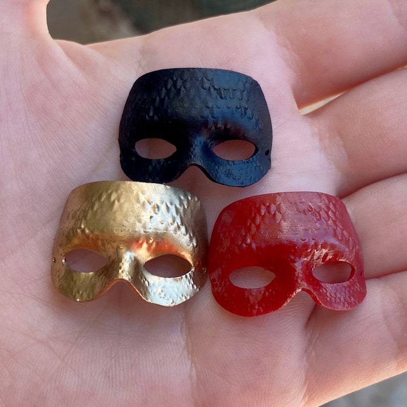 Miniature Mask Black Red Gold, 3D Printed fits Barbies - Etsy