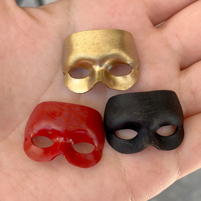 Miniature Mask Black Red Gold, 3D Printed fits Barbies - Etsy