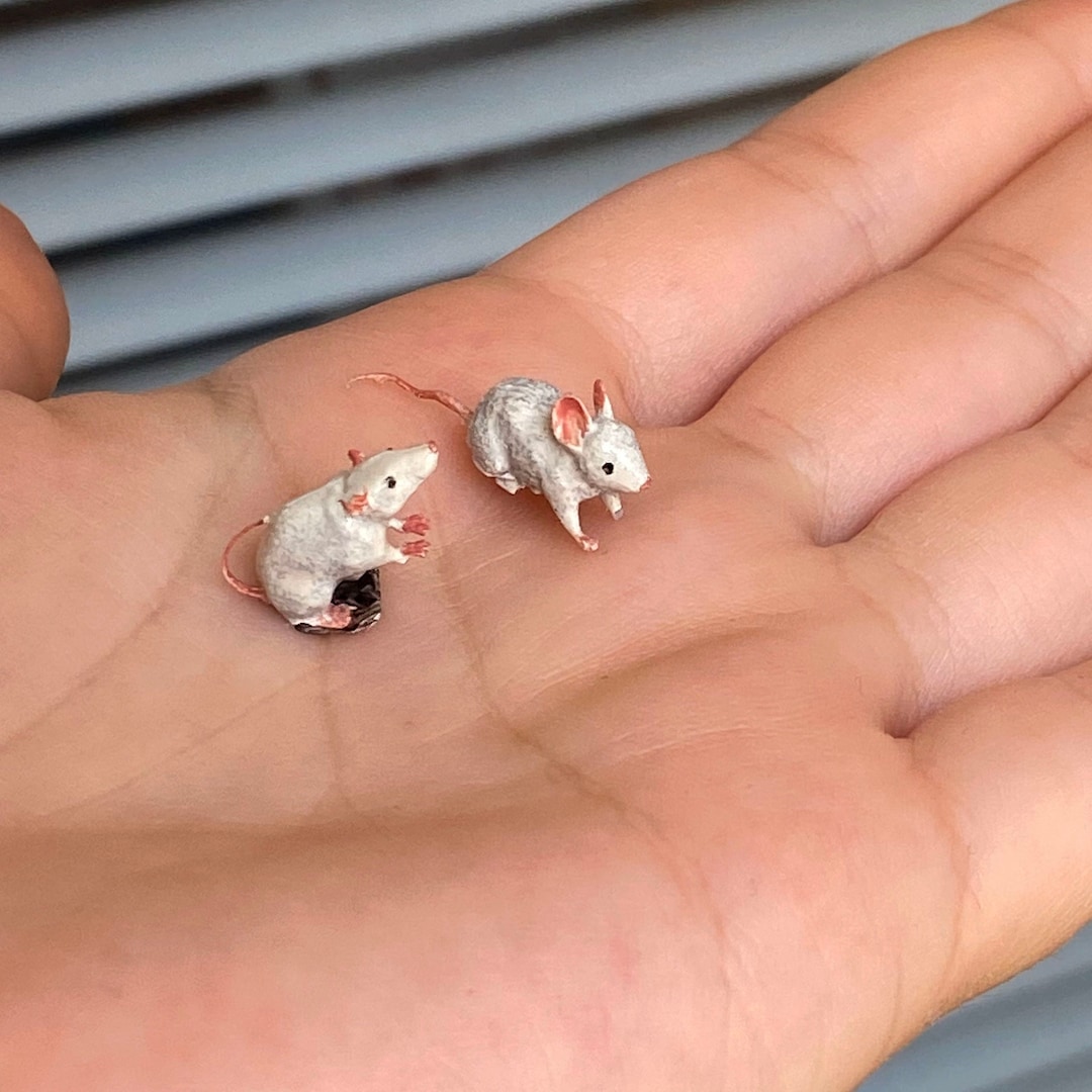 Miniature White Mouse, 1:12 Scale and 3D Printed (set of 2) - Etsy