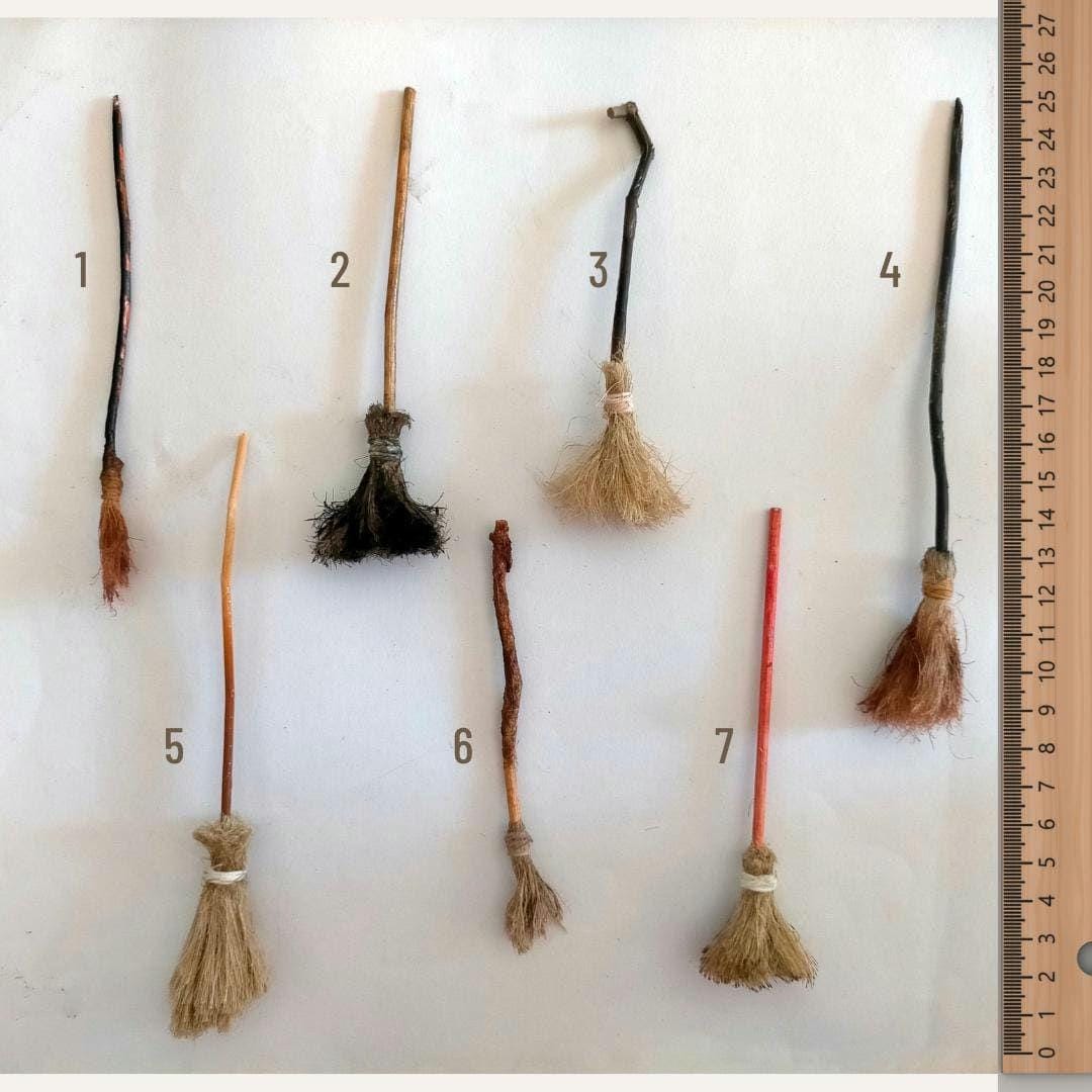 Miniature Witch Brooms, Dollhouse and Diorama Decor for Halloween, - Etsy