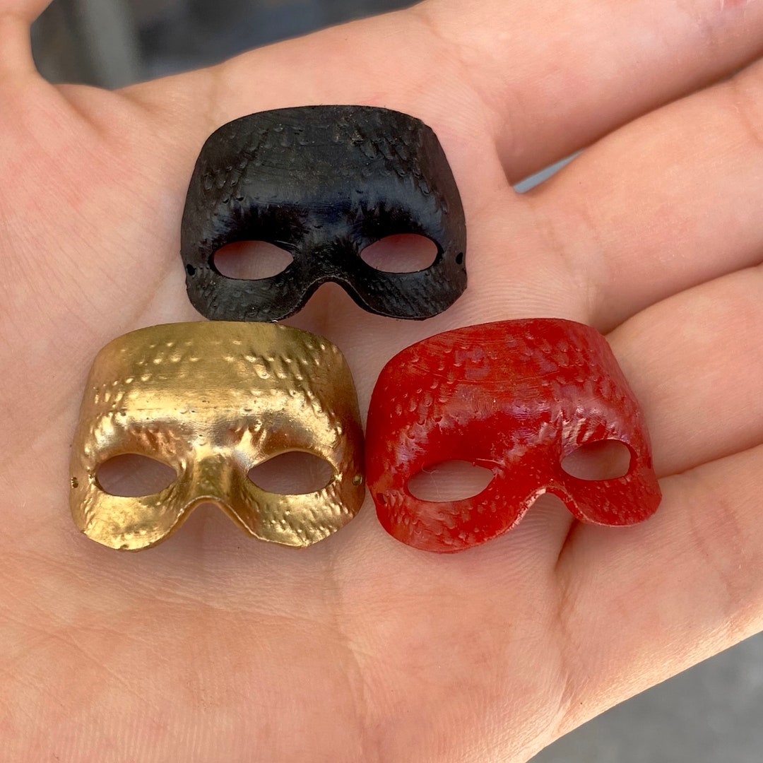 Miniature Mask Black - Red - Gold, 3D Printed (fits Barbies) - Etsy