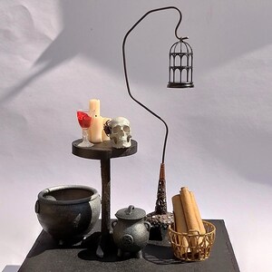 Miniature Witch Room Table Set & Witchcraft Tools Dollhouse, Diorama ...