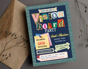 Vision Board Party Editable Template Invitation Instant Download With ...