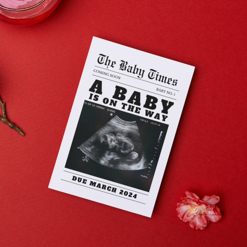 Baby Announcement Newspaper Editable Template Pregnancy Announcement ...