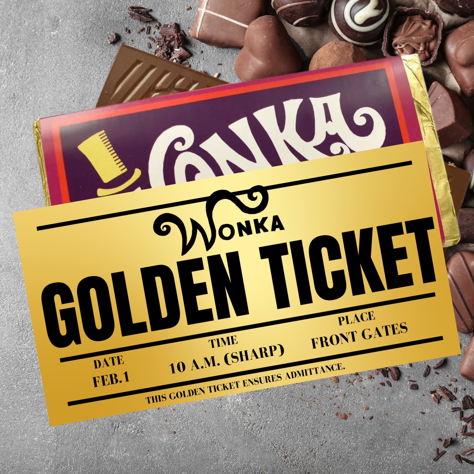 Wonka Golden Ticket Editable Golden Ticket Template Wonka - Etsy Australia
