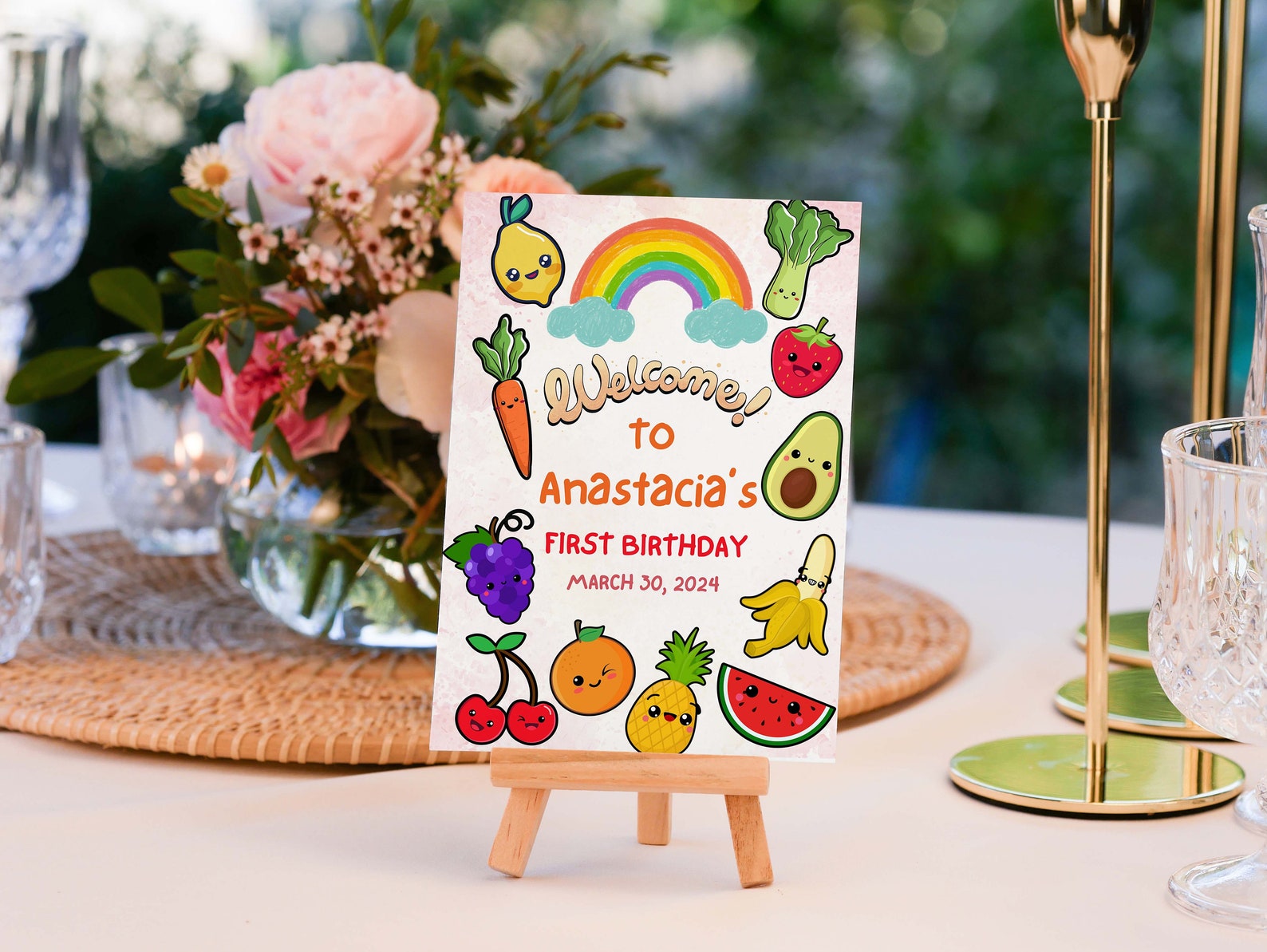 Dancing Fruits Birthday Party Decorations Kawaii Fruits Bday Deco ...