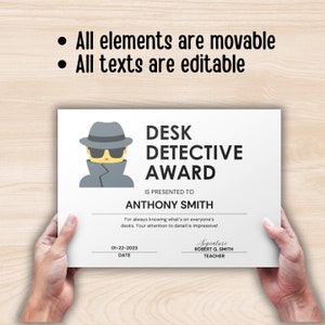 Teacher Awards End of Year Certificates Editable Template Funny Award ...