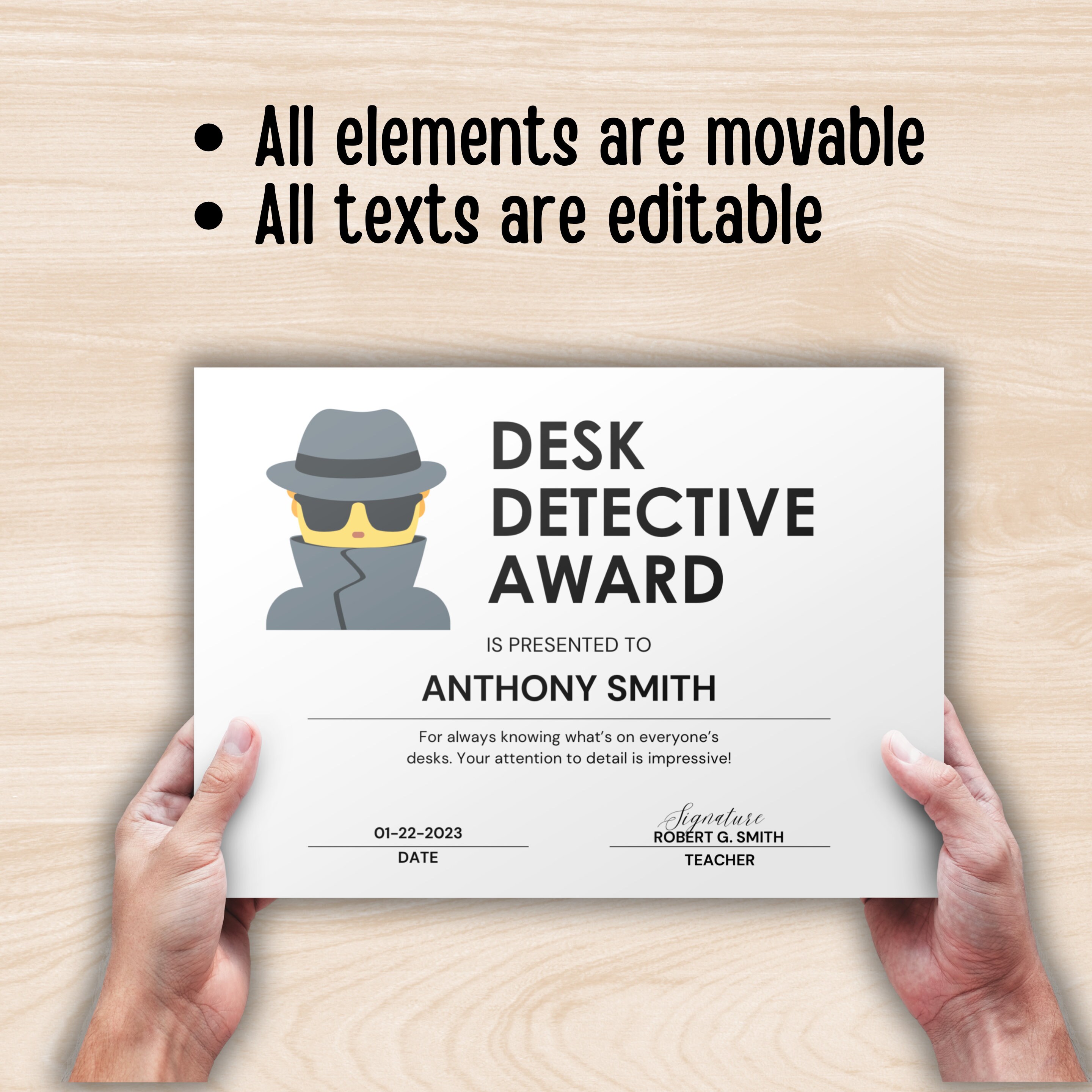 Teacher Awards End of Year Certificates Editable Template Funny Award ...