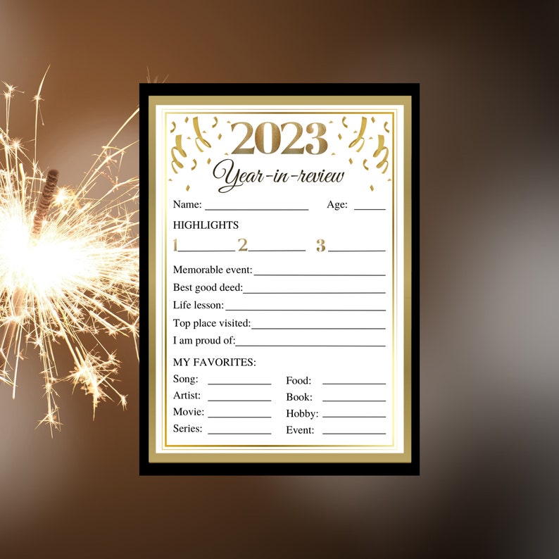 New Years Resolution Template New Years Resolution Printable Year-in ...