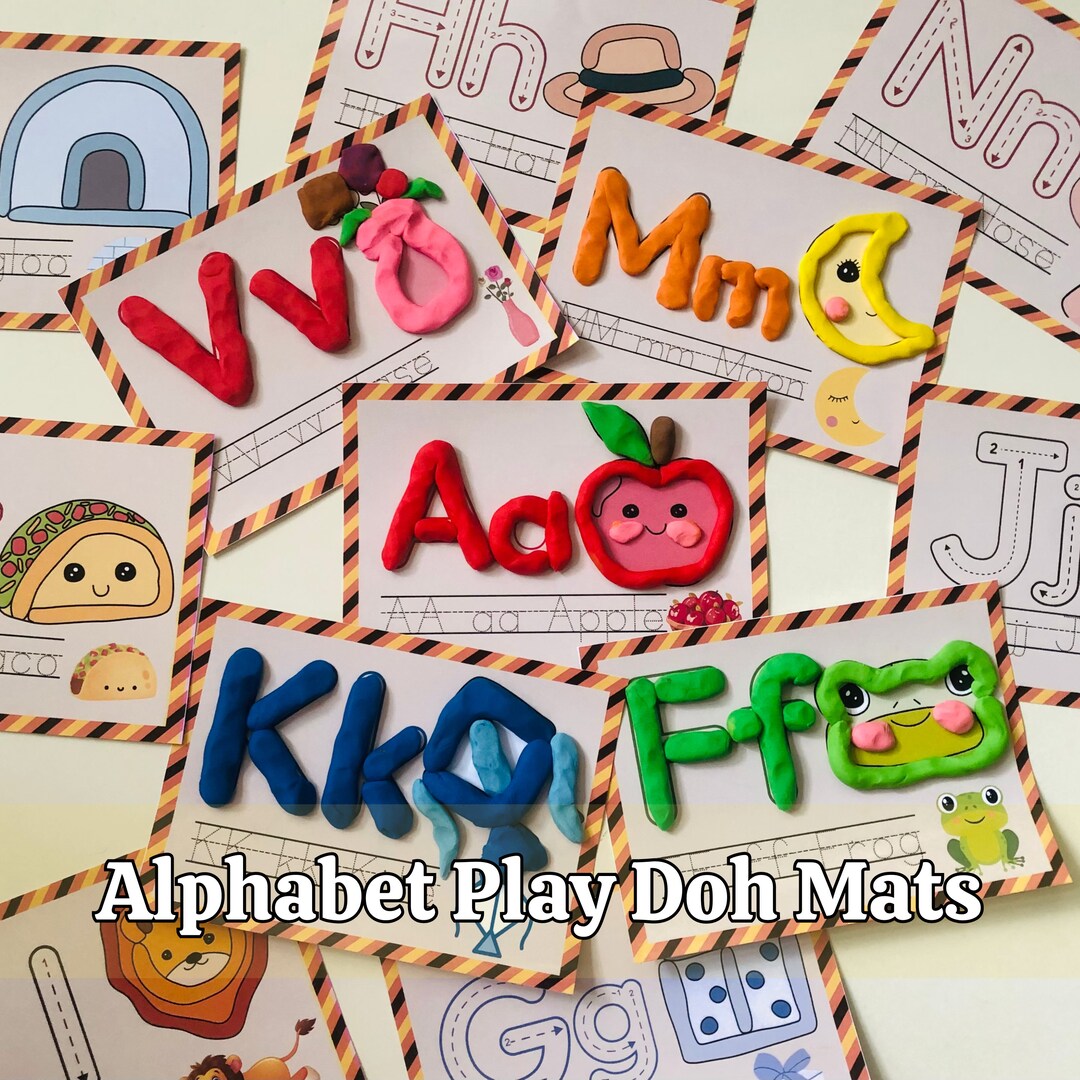 Alphabet Play Doh Mats Printable Sensory Play Dough Activity for Kids ...