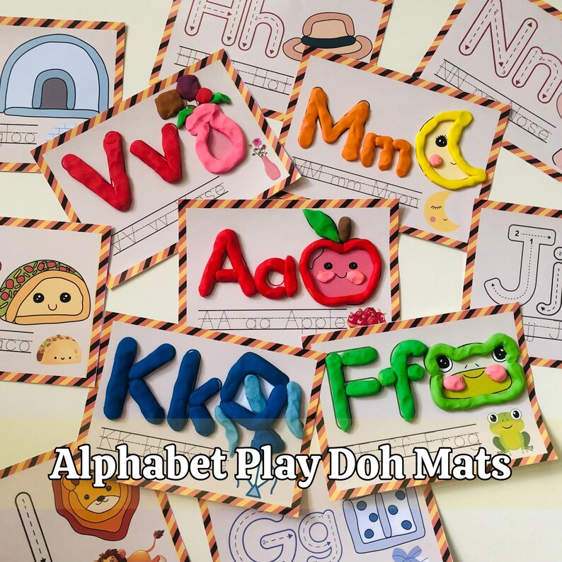 Alphabet Play Doh Mats Printable Sensory Play Dough Activity for Kids ...