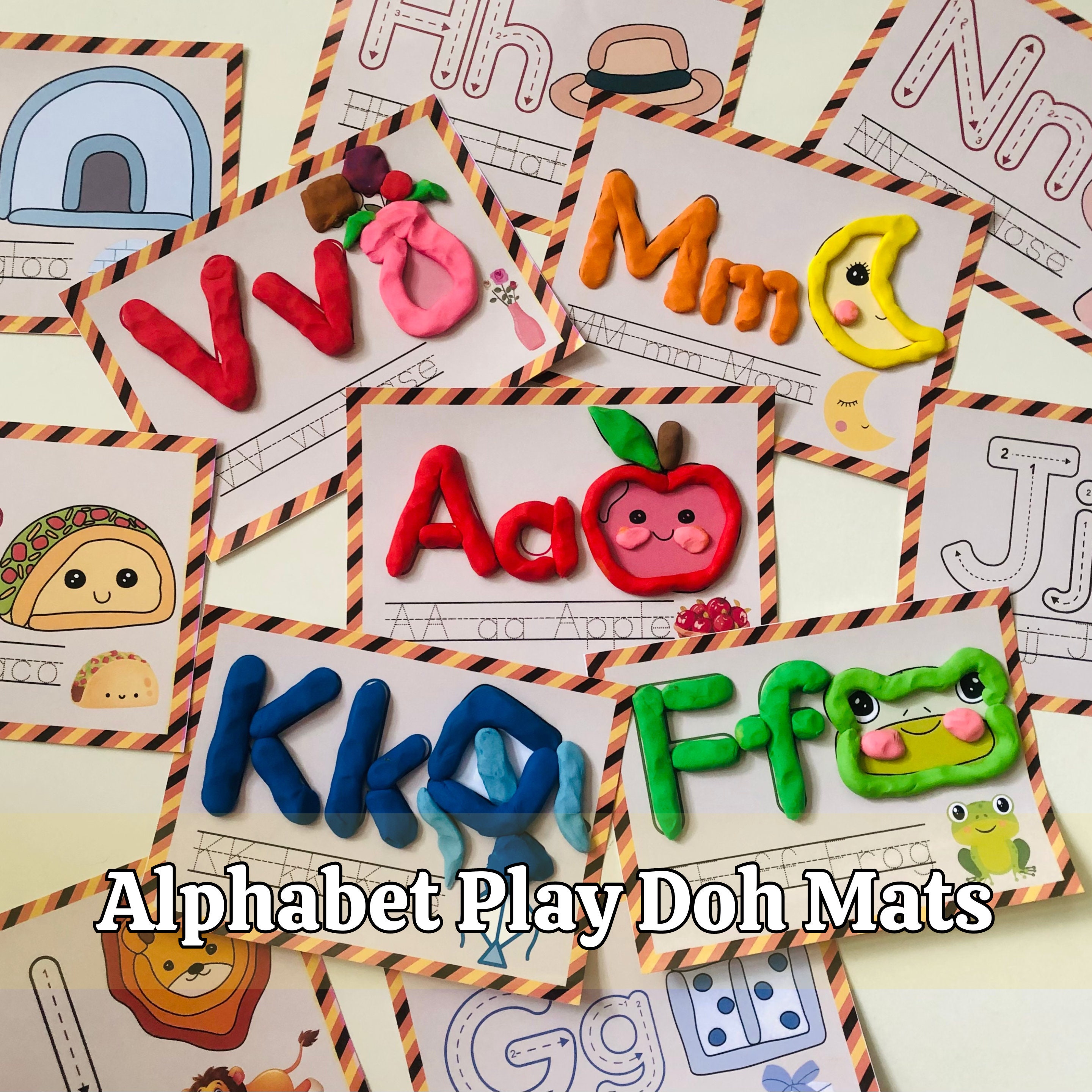 Alphabet Play Doh Mats Printable Sensory Play Dough Activity for Kids ...