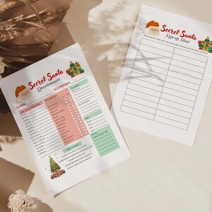 Secret Santa Questionnaire Edit Editable Printable Canva With Sign-up ...