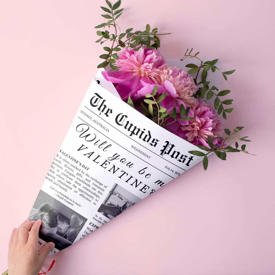 Valentines Day Newspaper Editable Template Printable Valentines ...