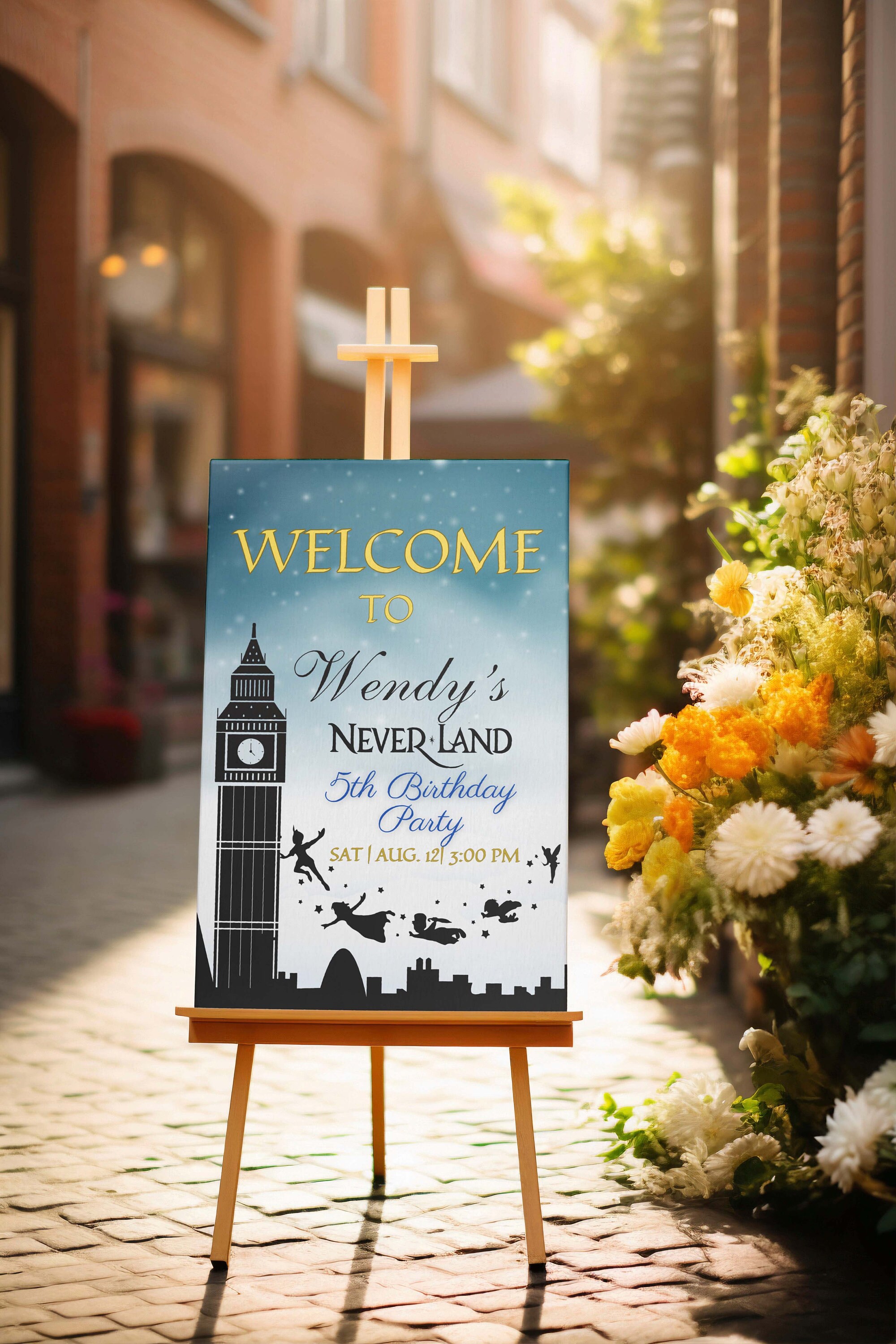 Peter Pan Birthday Party Decorations Neverland Welcome Sign Editable ...