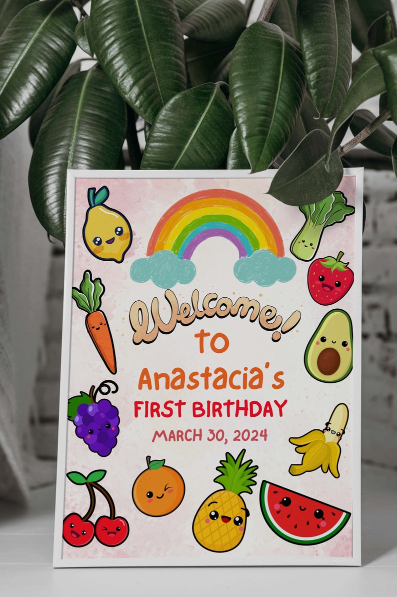 Dancing Fruits Birthday Party Decorations Kawaii Fruits Bday Deco ...