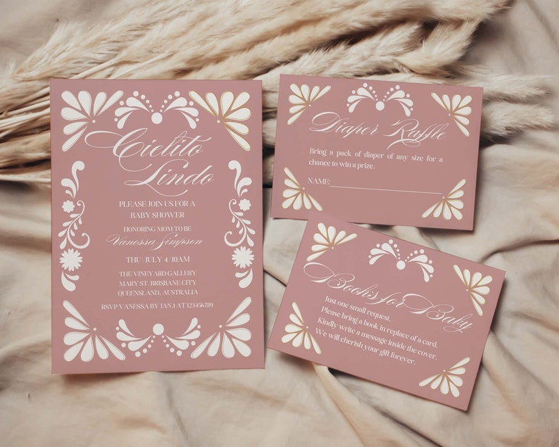 Cielito Lindo Baby Shower Invite Girl Mexican Theme Invitation Editable ...