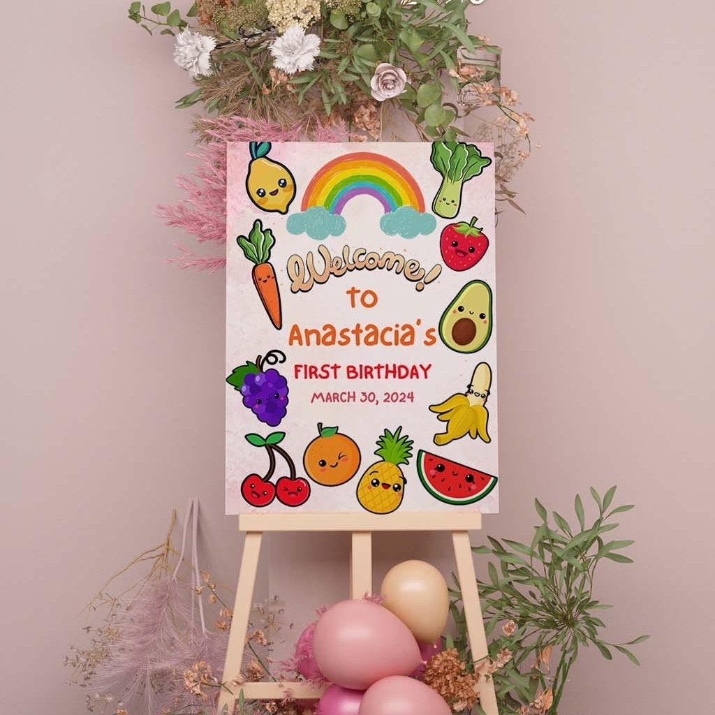 Dancing Fruits Birthday Party Decorations Kawaii Fruits Bday Deco ...