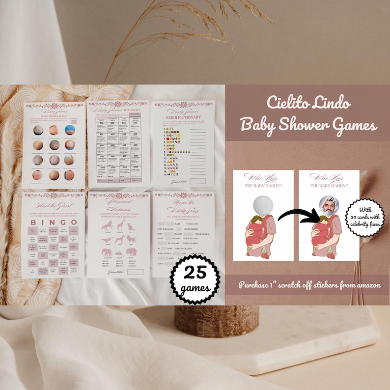 Cielito Lindo Baby Shower Games Guess the Baby Daddy Mexican Theme Girl ...