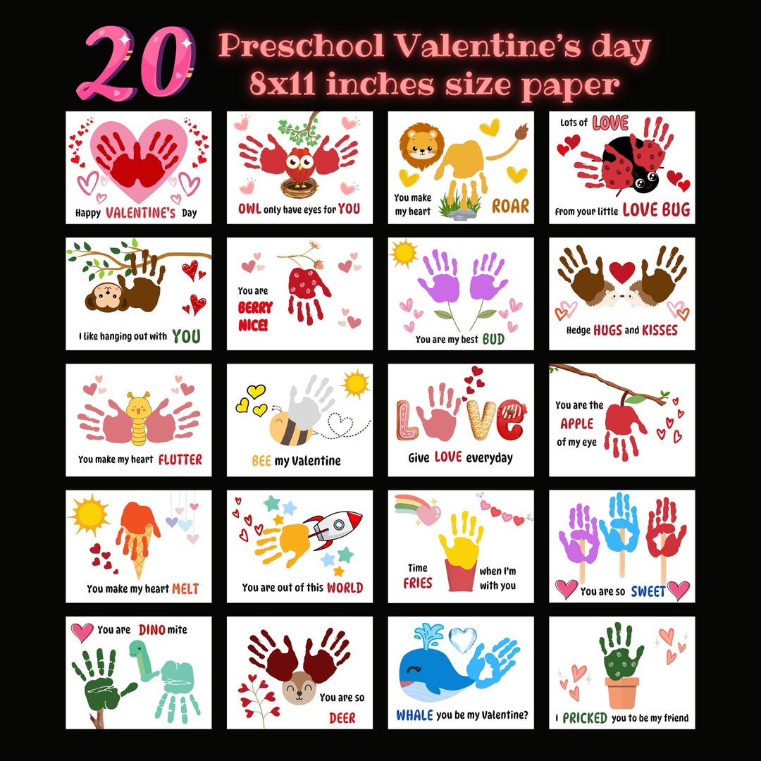 Valentines Handprint Craft Printable Valentine for Kids Toddler ...
