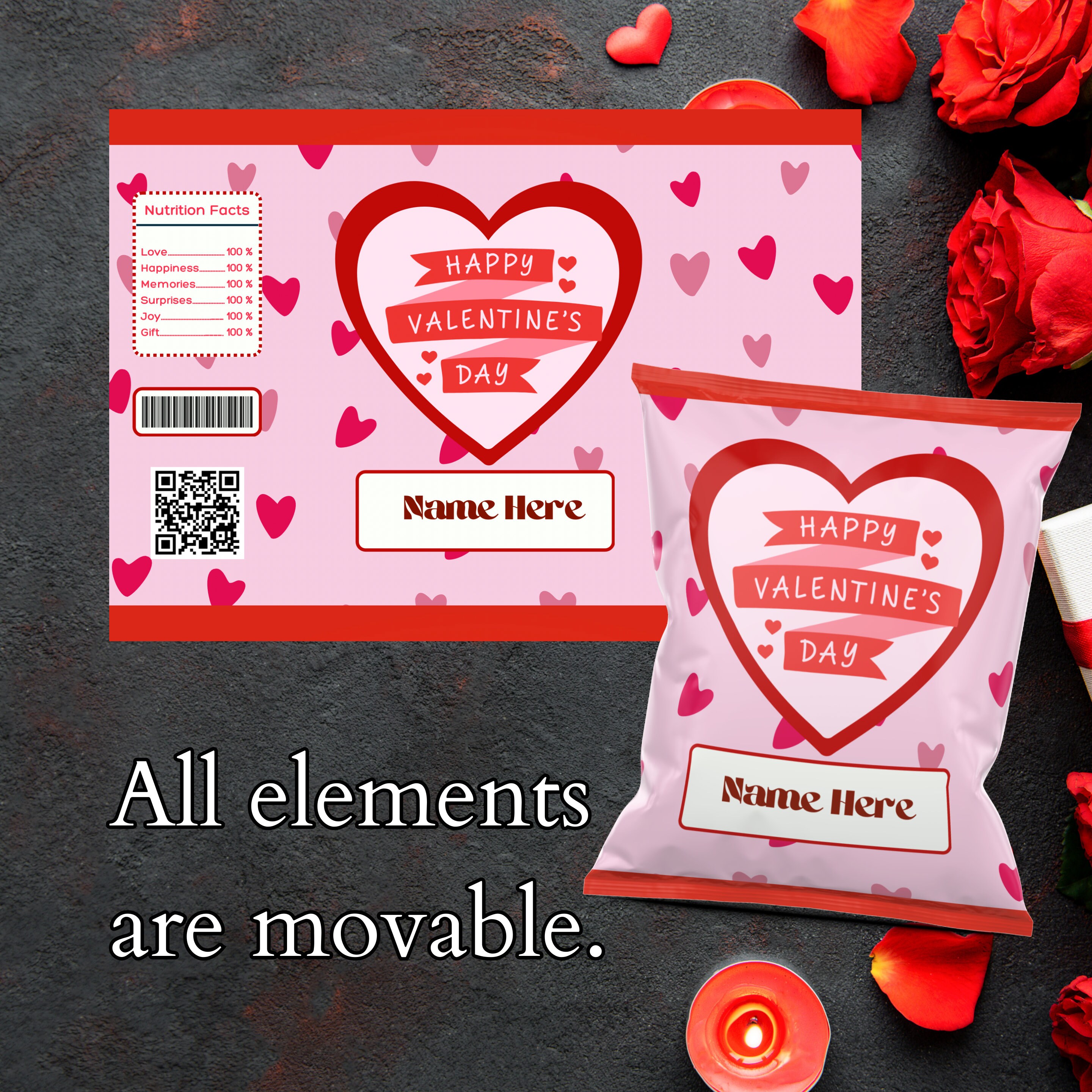 Valentine Chip Bags Custom Chip Bag Printable Chip Bag Instant Download ...