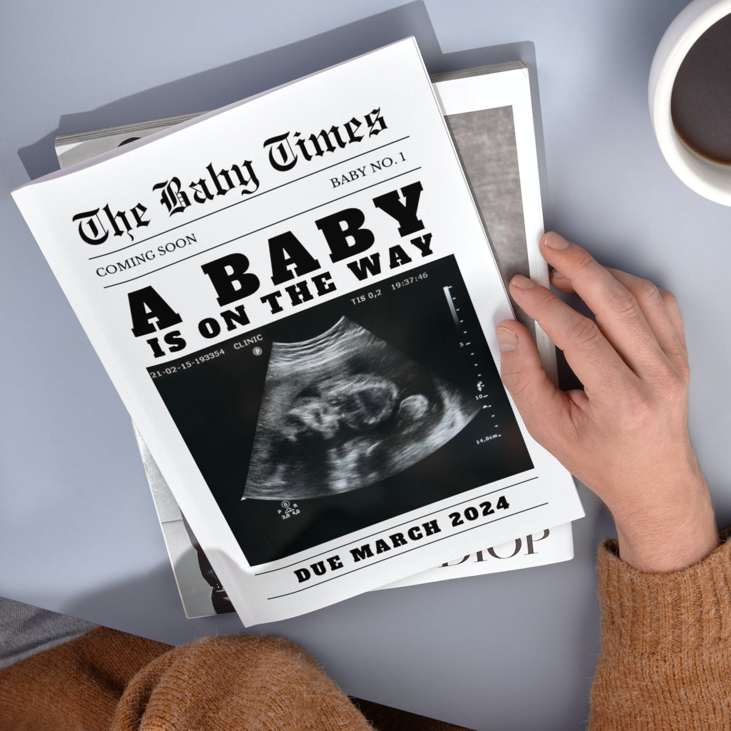 Baby Announcement Newspaper Editable Template Pregnancy Announcement ...