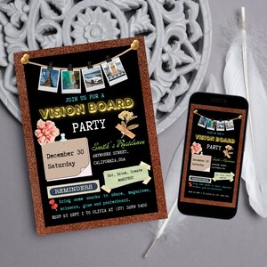 Vision Board Party Editable Template Invitation Instant Download With ...