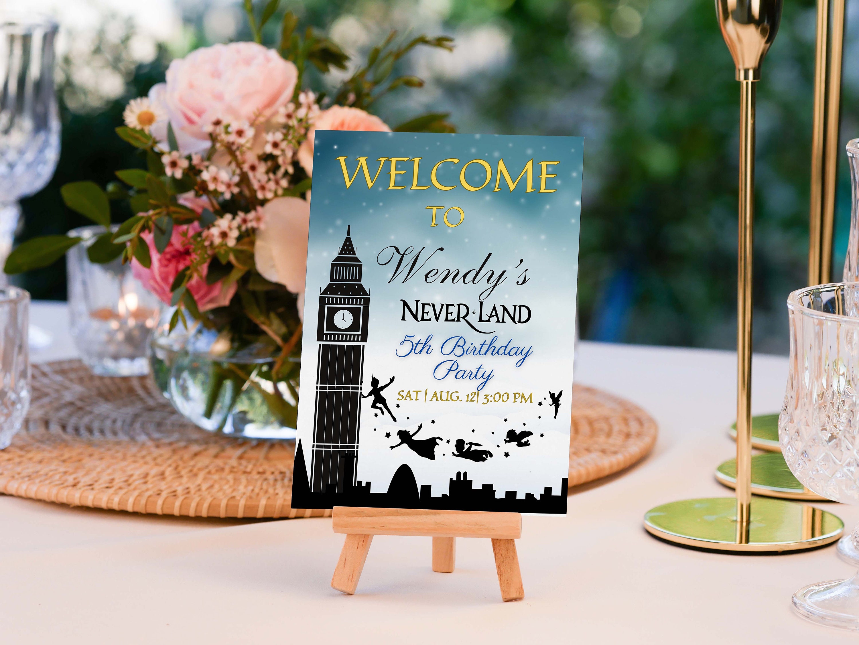 Peter Pan Birthday Party Decorations Neverland Welcome Sign Editable ...
