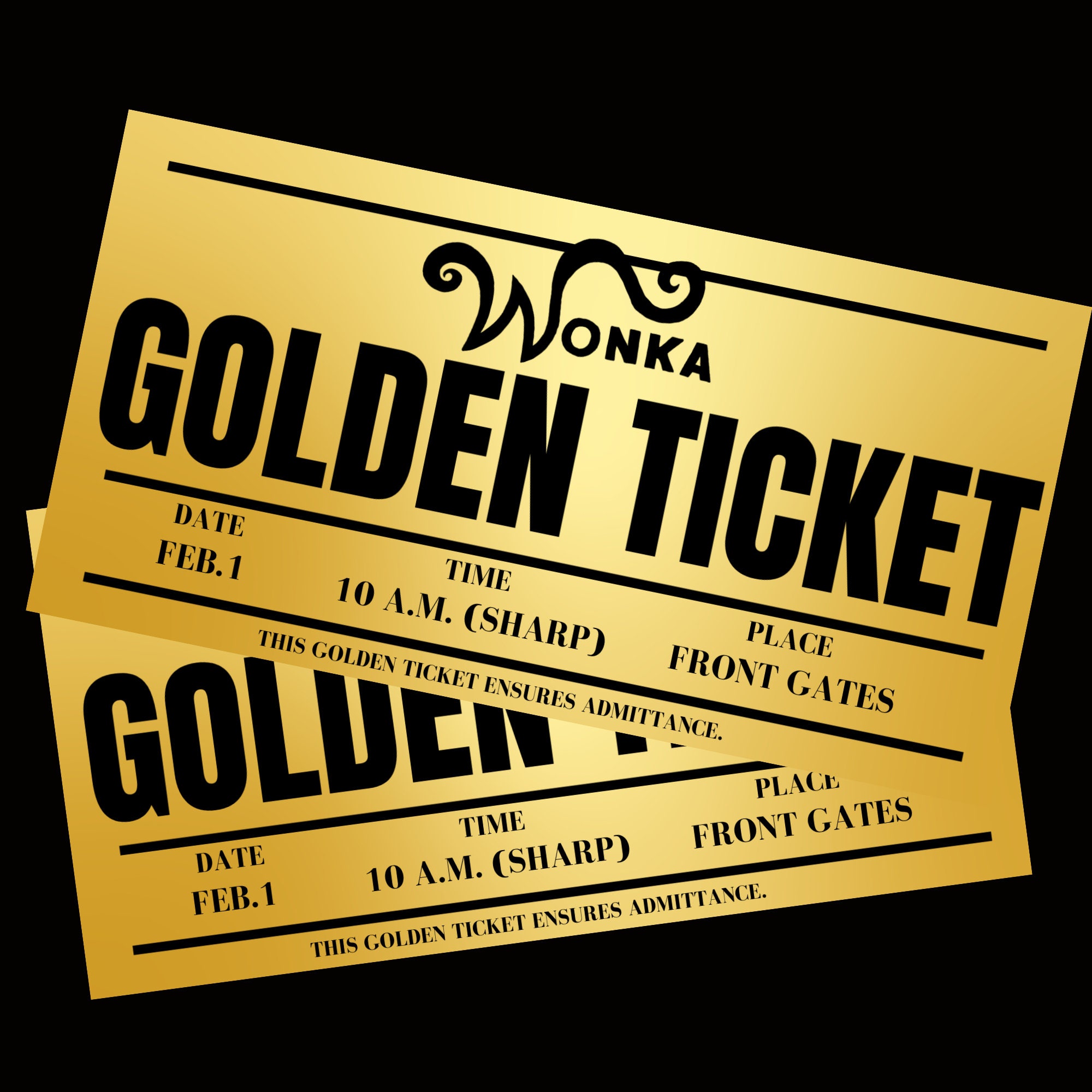 Wonka Golden Ticket Editable Golden Ticket Template Wonka - Etsy Australia