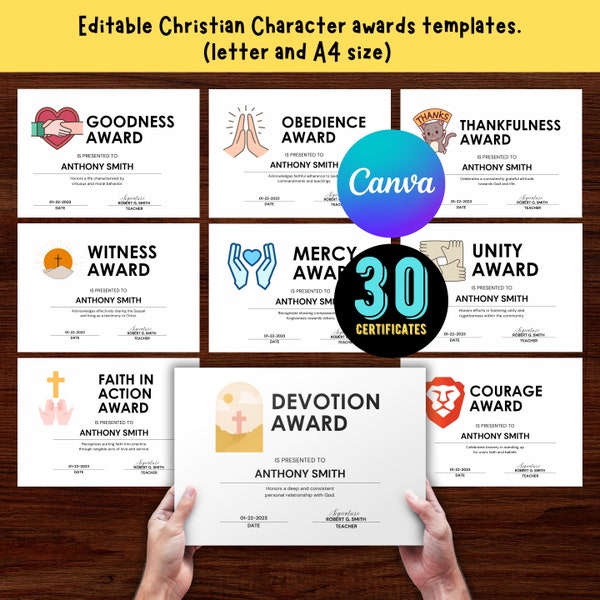 Christian Award Certificate - Etsy