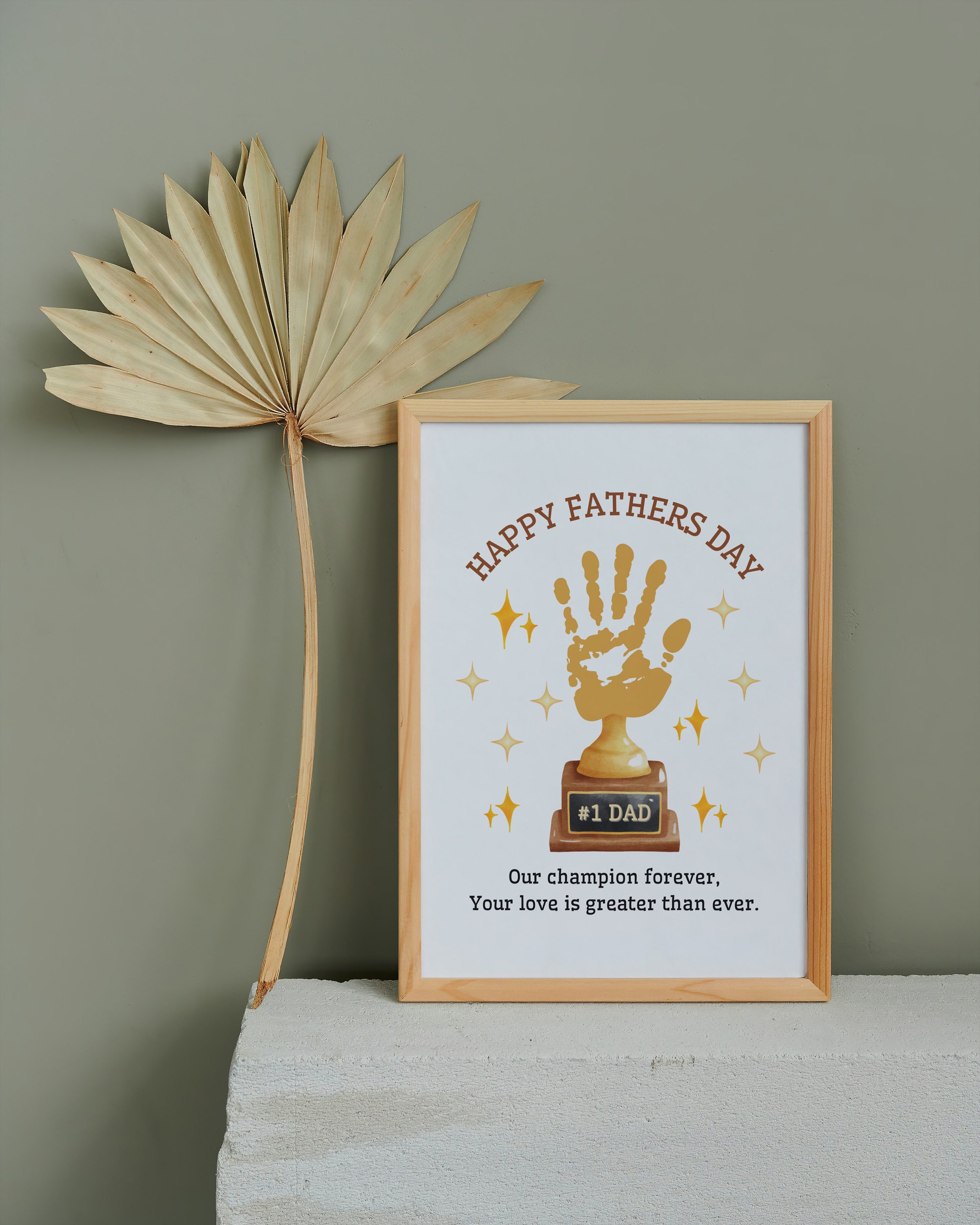 Fathers Day Handprint Trophy Printable Handprint Craft Gift for Fathers ...