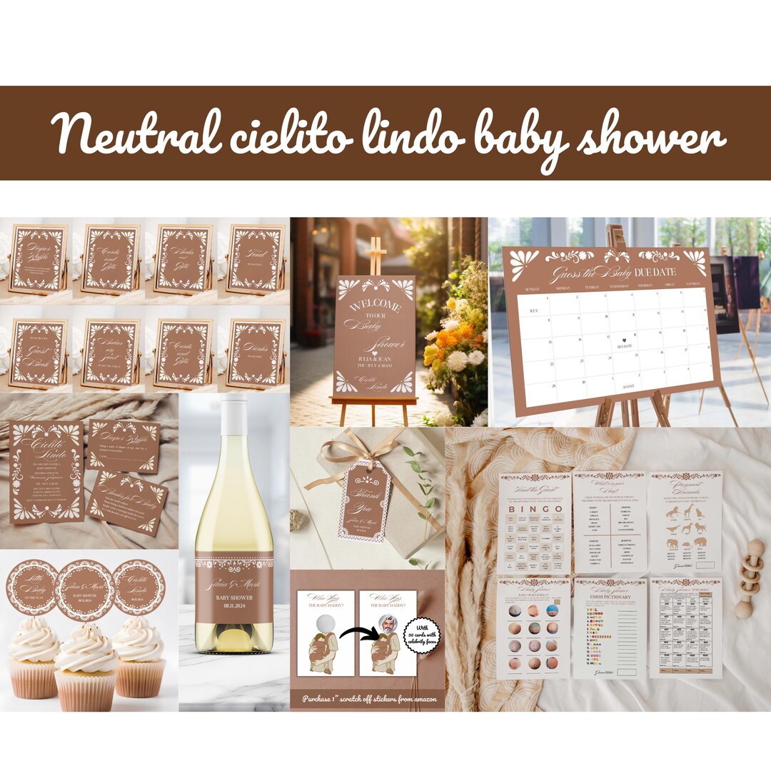 Cielito Lindo Baby Shower Invitation Bundle Editable Templates Mexican ...