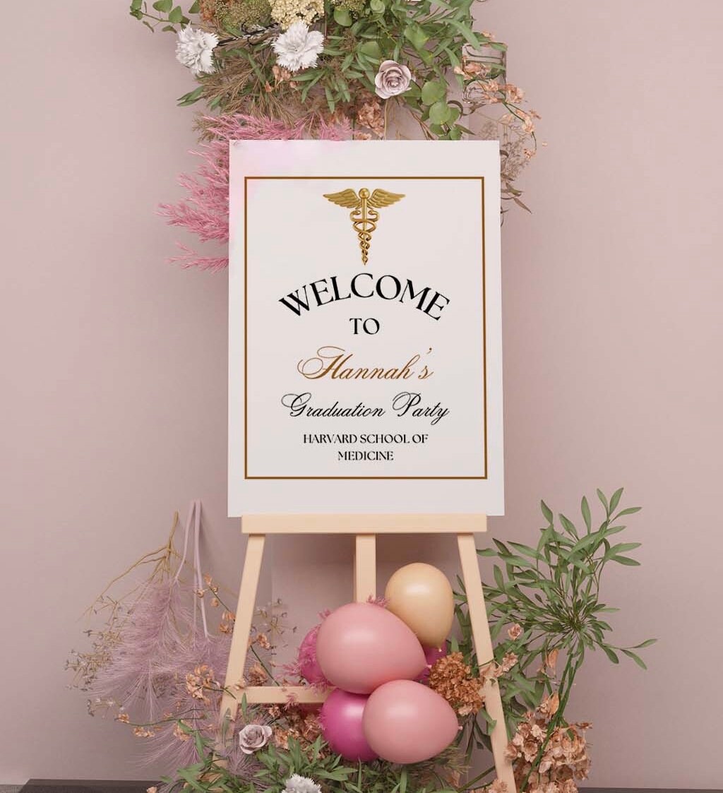Medical School Graduation Party Welcome Sign Grad Party Decor Made to ...