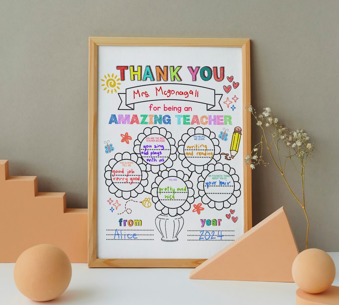 All About My Teacher Printable Teacher Appreciation Week Gifts for ...