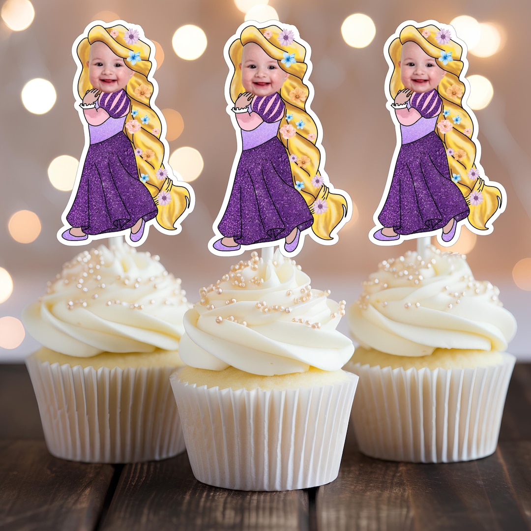 Rapunzel Party Favors Cupcake Toppers Cake Topper Birthday Decor Party ...
