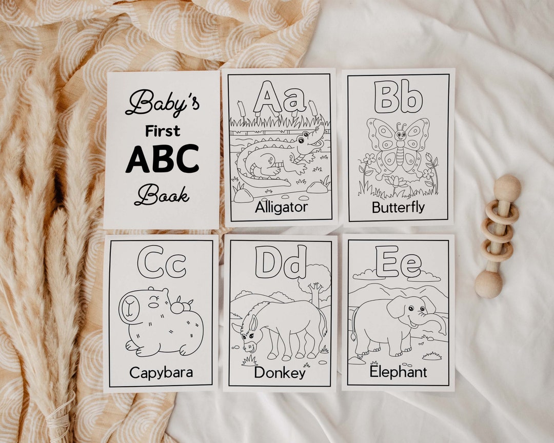 Babys First Abc Book for Baby Shower Gift Printable Coloring Book ...