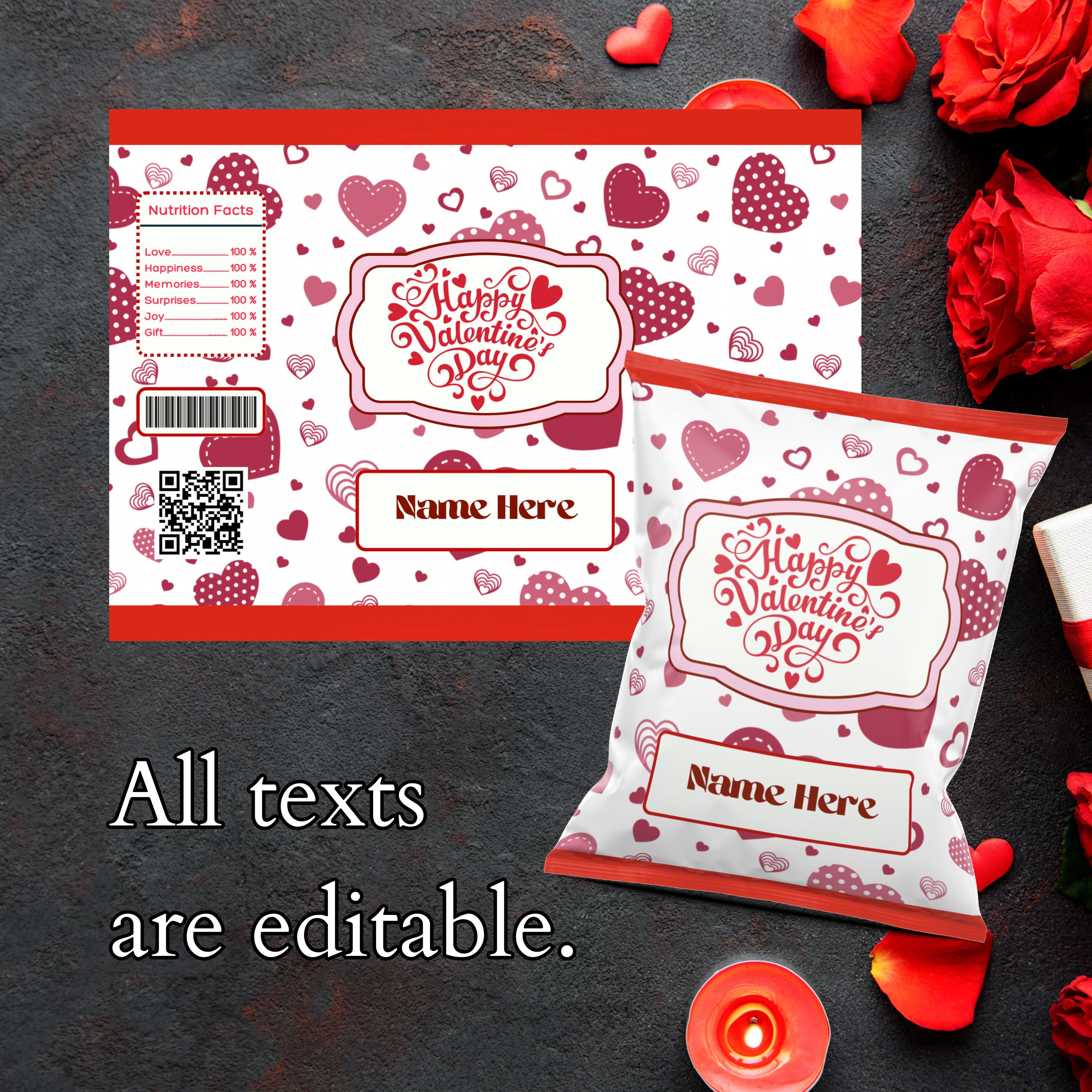 Valentine Chip Bags Custom Chip Bag Printable Chip Bag Instant Download ...