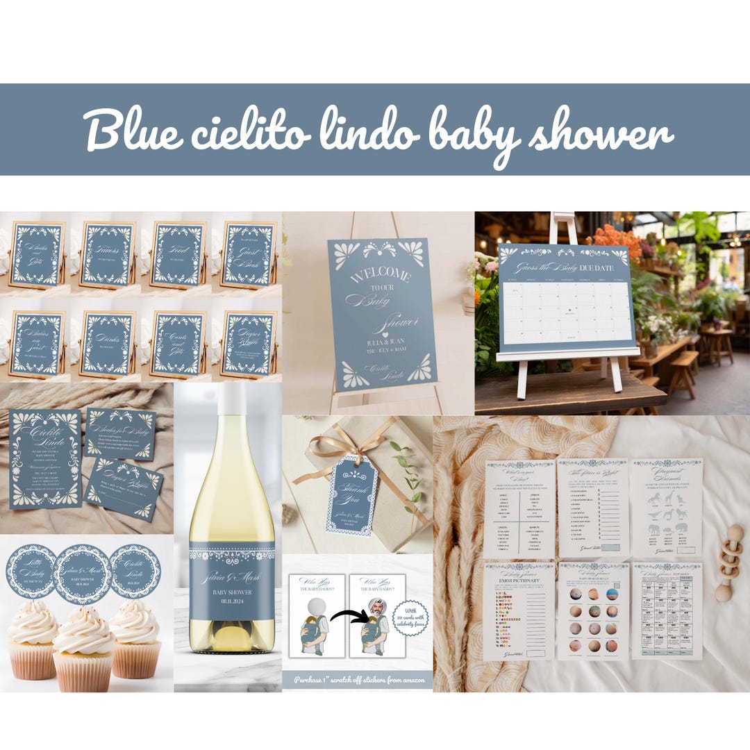 Cielito Lindo Baby Shower Invitation Bundle Editable Templates Mexican ...